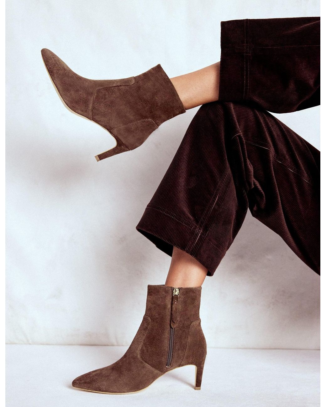 Boden Mid Heel Ankle Boots in Brown | Lyst