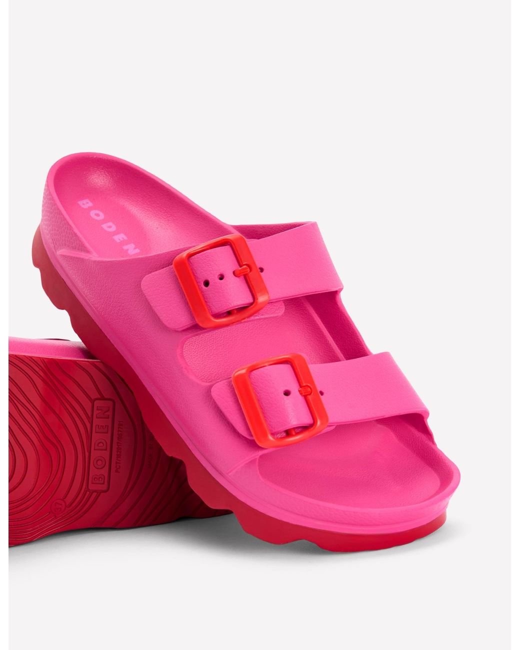Boden Lyla Double Buckle Sliders in Pink | Lyst