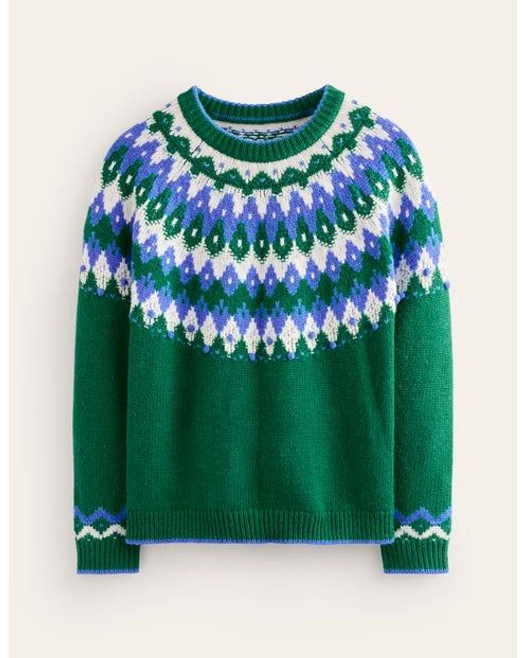 Boden Eleanor Fair Isle Jumper in Green | Lyst