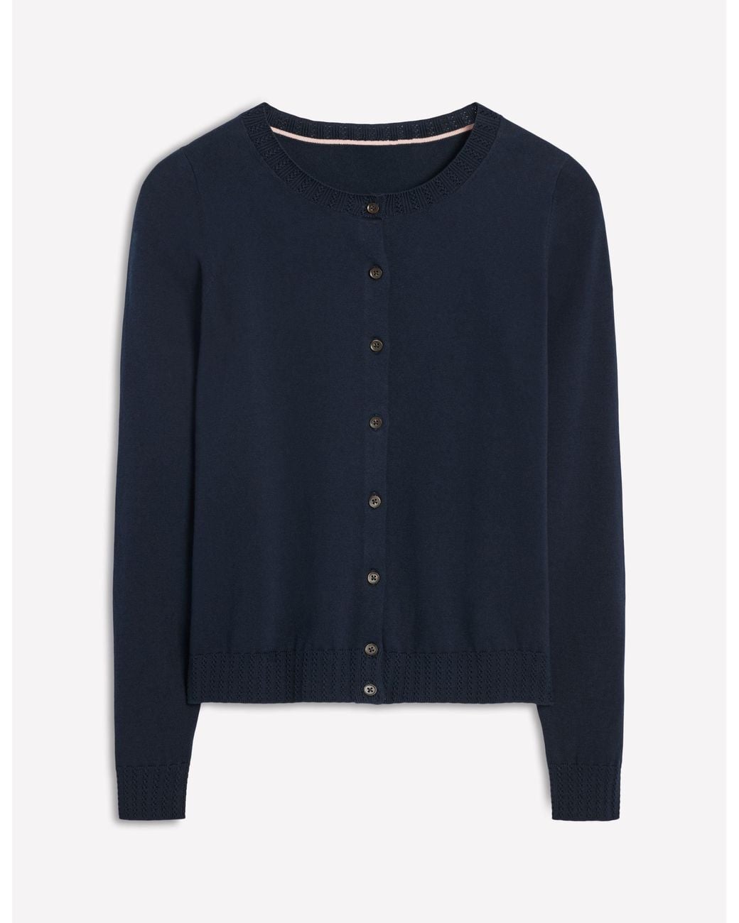 Boden Emilia Cotton Crew Cardigan in Blue | Lyst UK