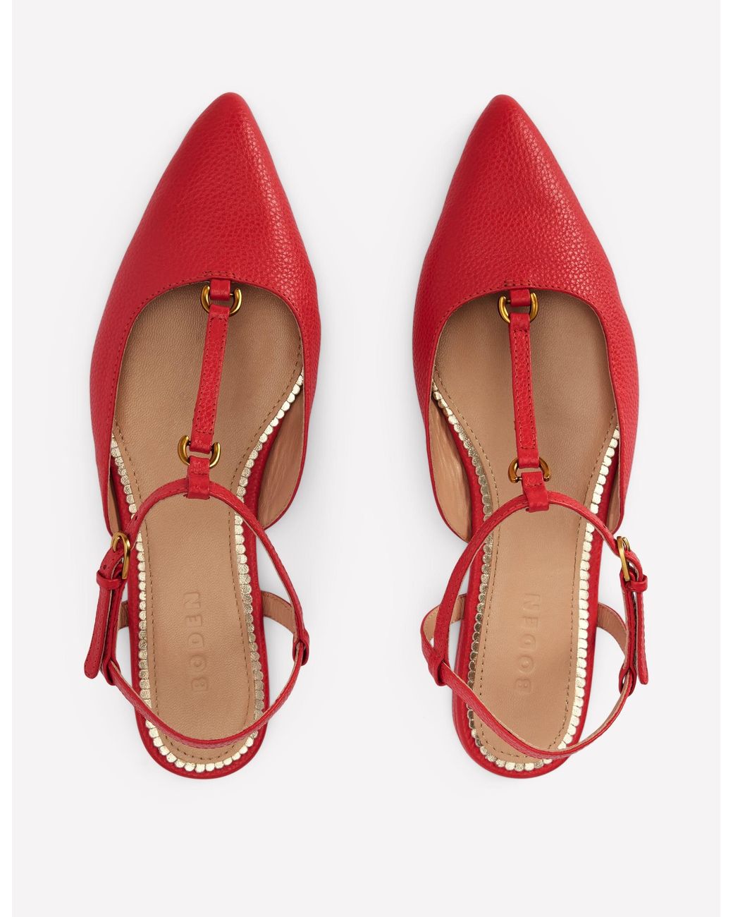 Boden T-Bar Point Flats in Red | Lyst
