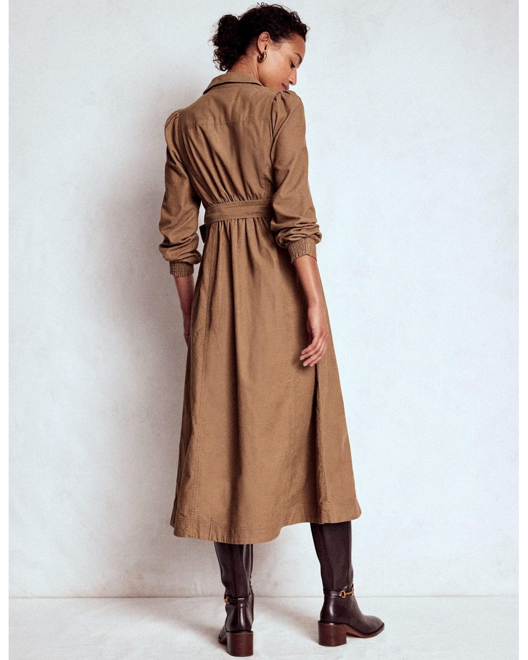 Boden Adelaide Zip Cord Midi Dress in Brown | Lyst