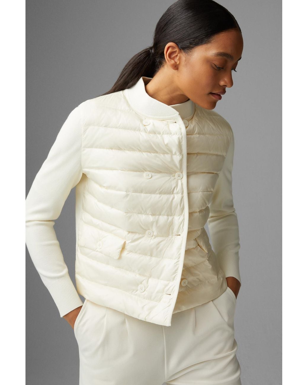 Bogner Mady Hybrid Knit Jacket in White | Lyst