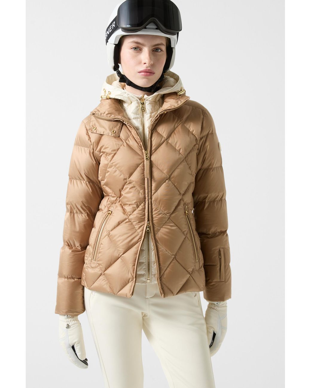Bogner Carlie Down Ski Jacket in Natural | Lyst