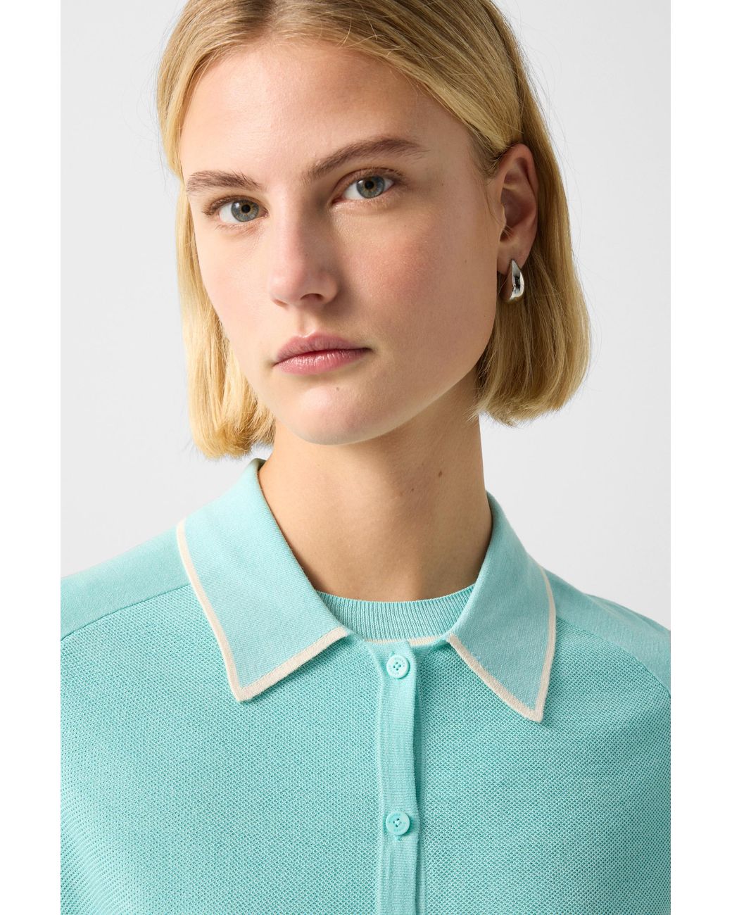 Bogner Peaches Silk Knit Jacket in Blue | Lyst UK