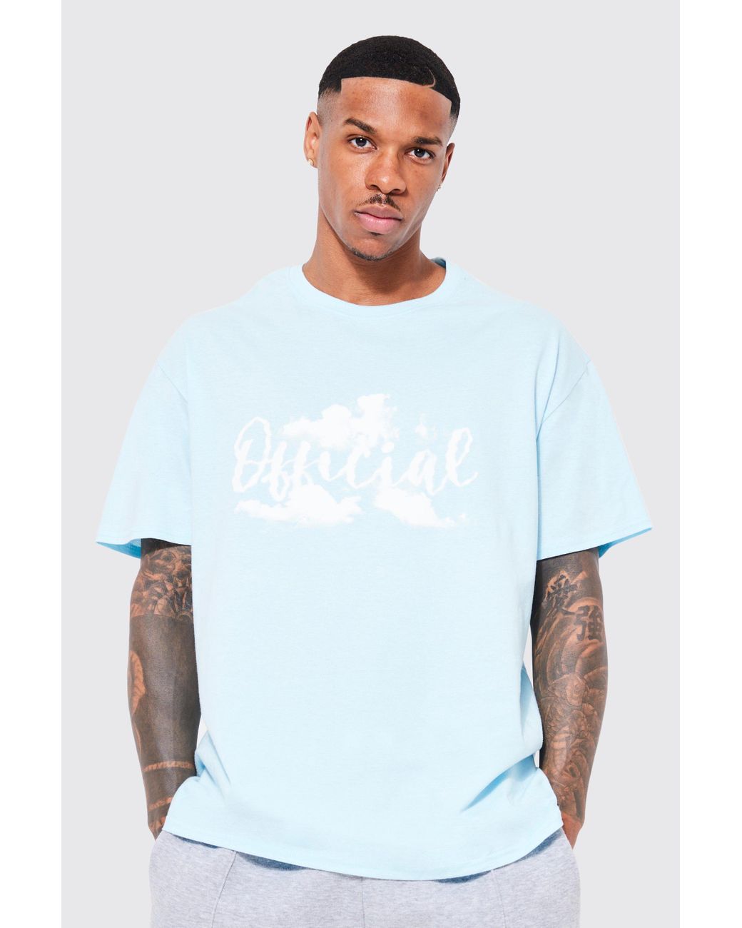 Boohooman Oversized Official Cloud Graphic T Shirt In White For Men Lyst