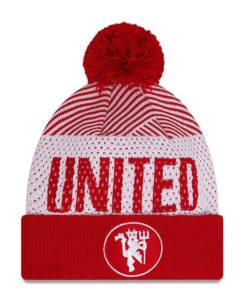 BoohooMAN New Era Manchester United Fc Knitted Engineered Crown Beanie ...