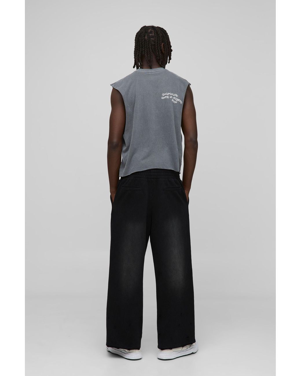 BoohooMAN Oversized Boxy Western Washed Graphic Tank in Black for Men ...