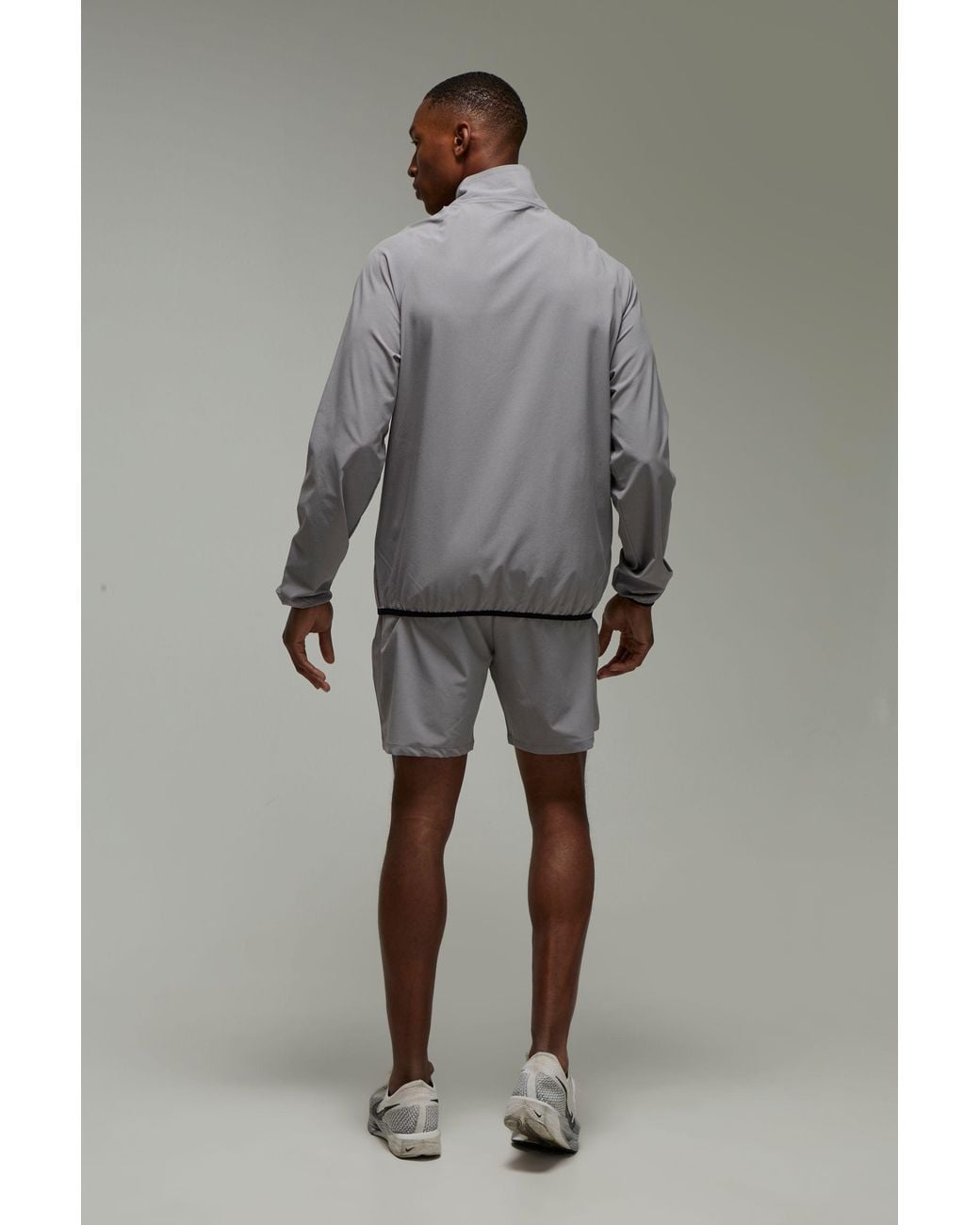 BoohooMAN Active Pro Stretch Woven Zip Through Tracksuit in Gray for ...