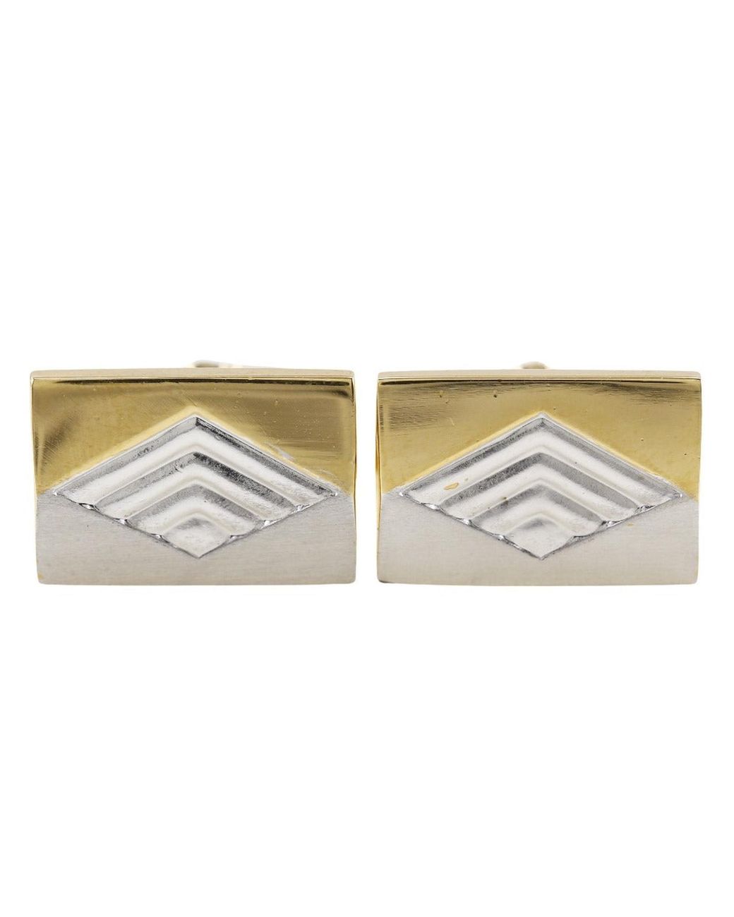 BoohooMAN Givenchy Preloved Geometric Cufflinks Twotone Design - Gold ...
