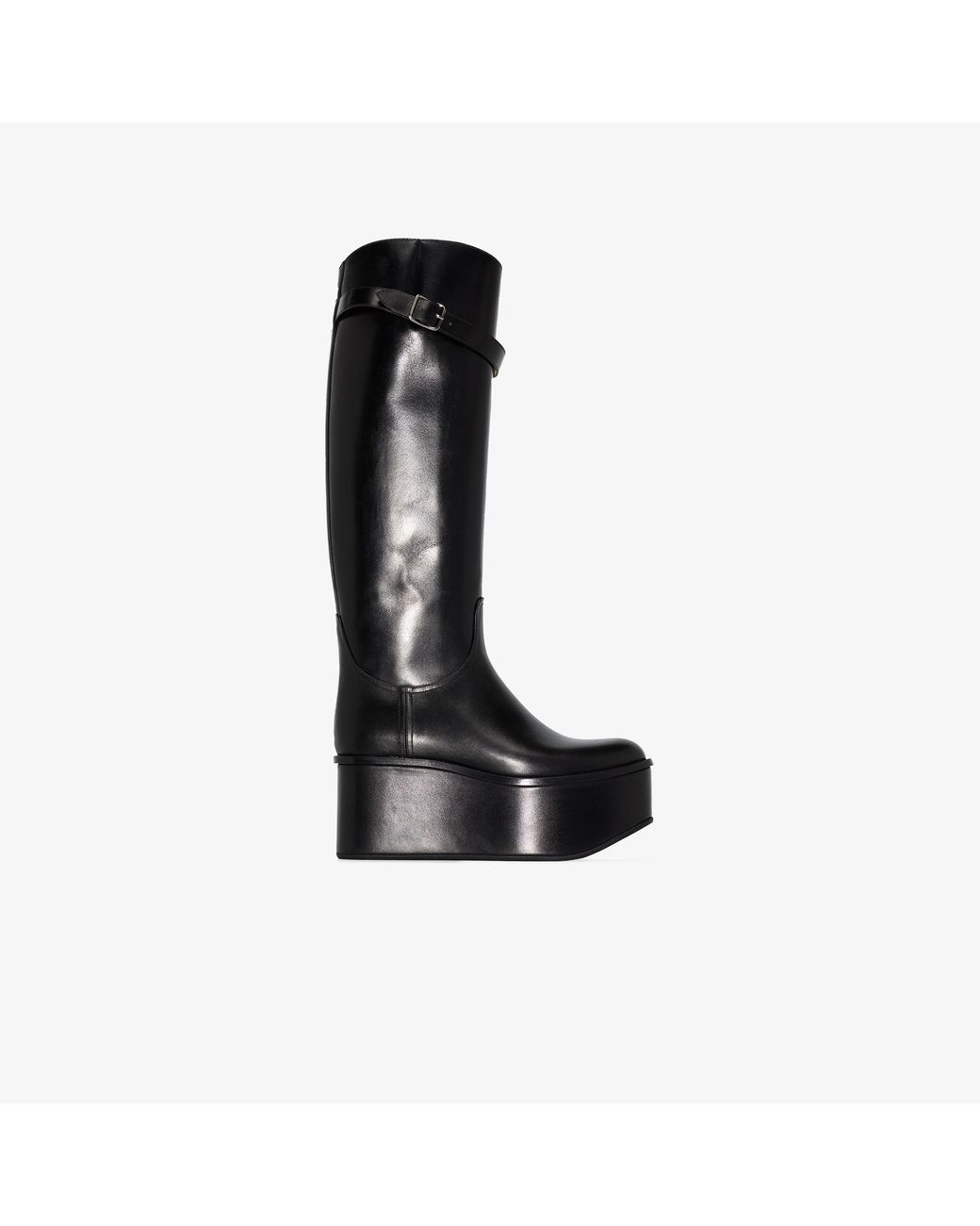 Loewe Black 80 Platform Leather Riding Boots | Lyst