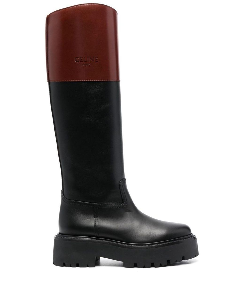 Celine Bulky High Boots in Black | Lyst