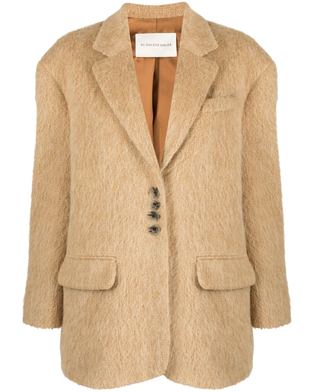 By Malene Birger Neutral Biena Single-breasted Blazer in Natural | Lyst
