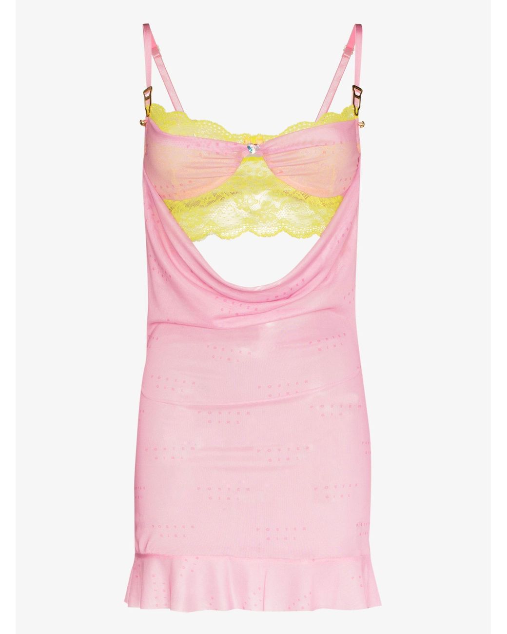 Poster Girl Lynette Lace Bra Mini Dress in Pink | Lyst UK
