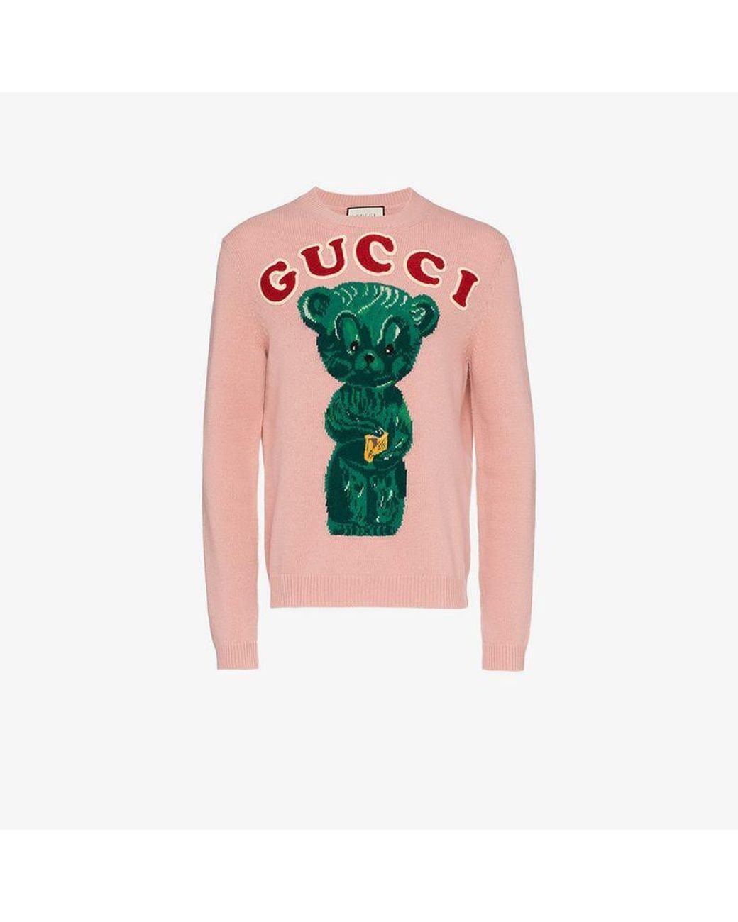 Gucci Intarsia Knit Teddy Bear Sweater for Men | Lyst