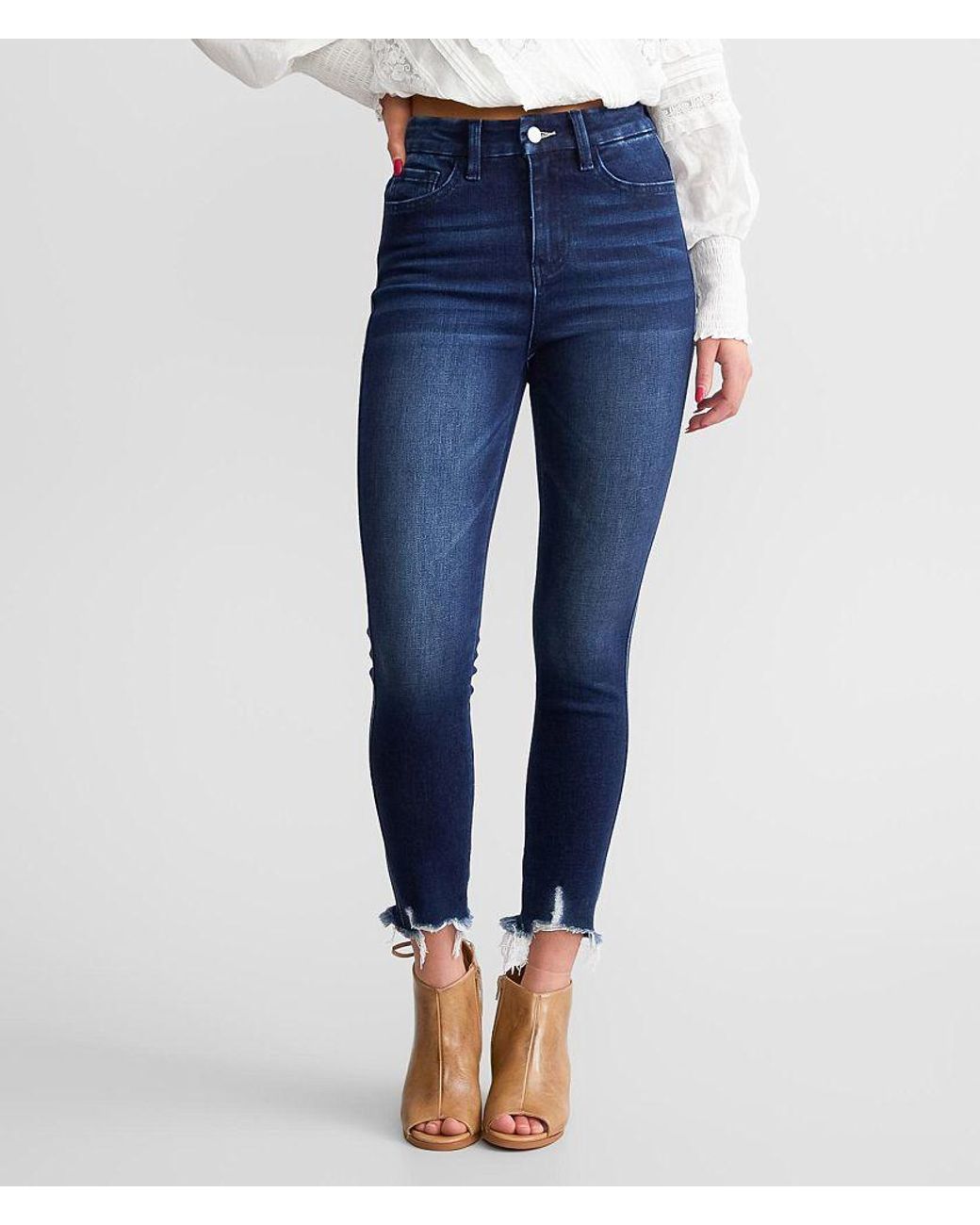 Flying Monkey Ultra High Rise Ankle Skinny Stretch Jean in Blue | Lyst