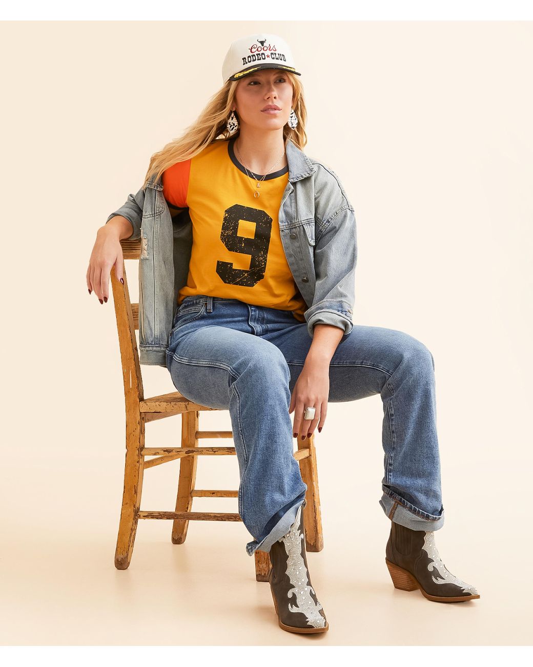 Wrangler Lainey Wilson Number 9 Ringer T-shirt in Orange | Lyst