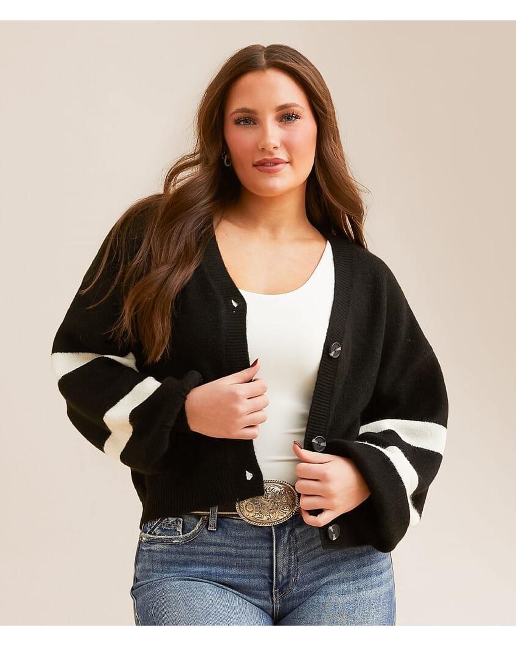 Wrangler Logo Cardigan Sweater in Black | Lyst