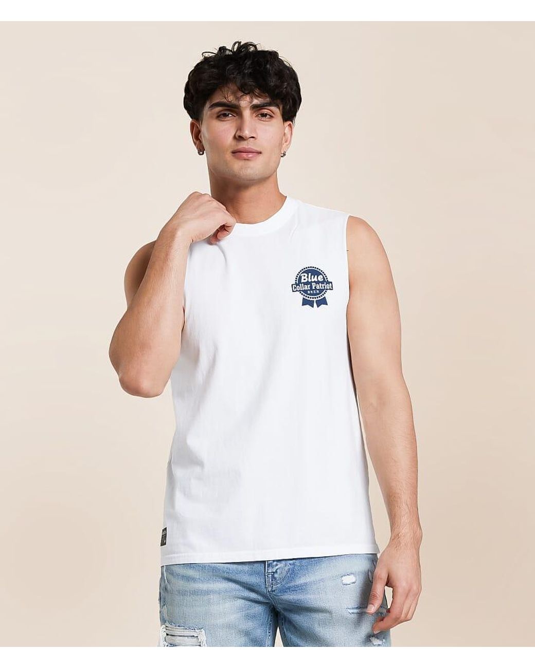 Howitzer Collar Liquid Tank Top in White for Men | Lyst