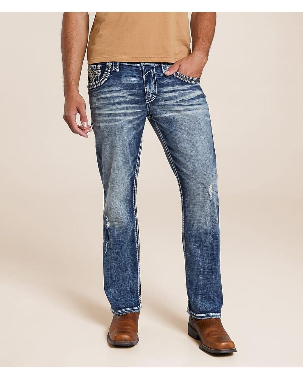 Rock Revival Archer Boot Stretch Jean in Blue for Men | Lyst