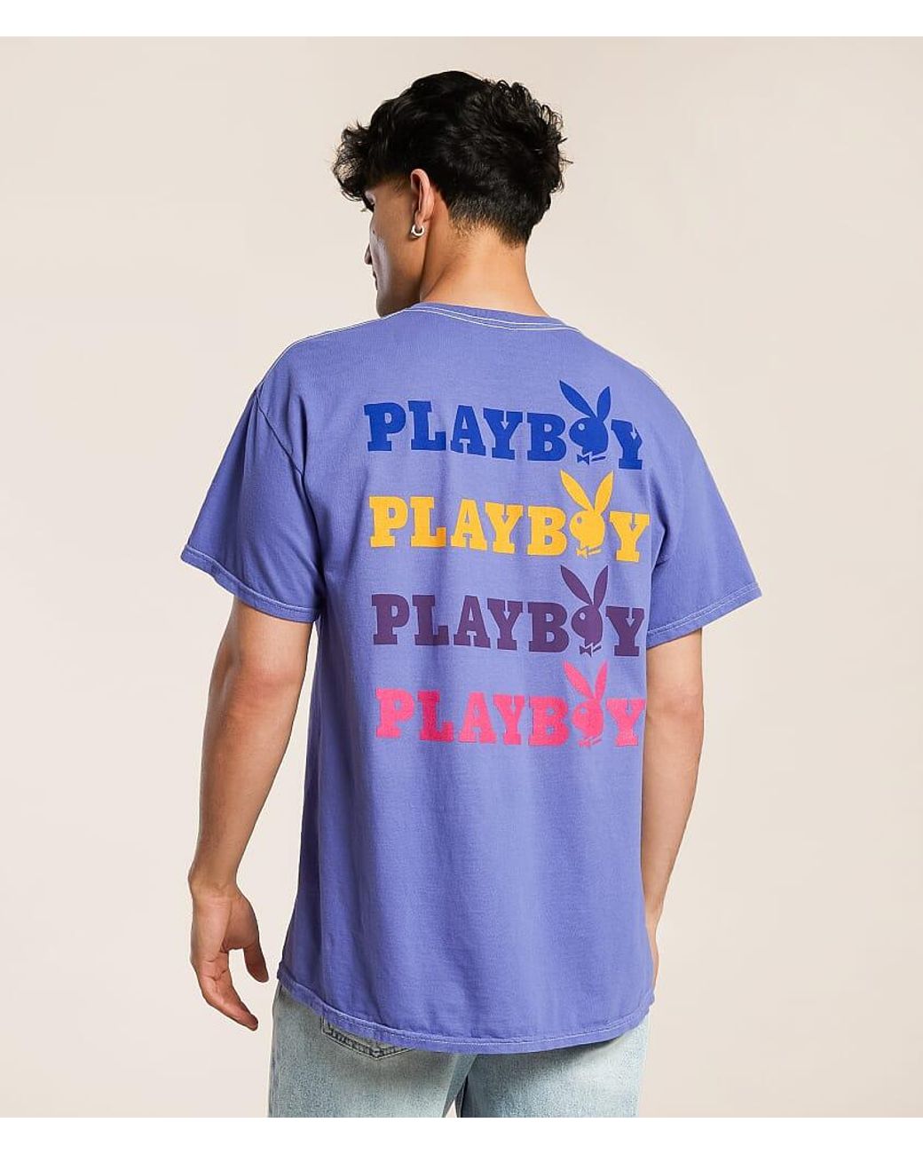 Merch Traffic Playboy Logo T-Shirt in Blue for Men | Lyst