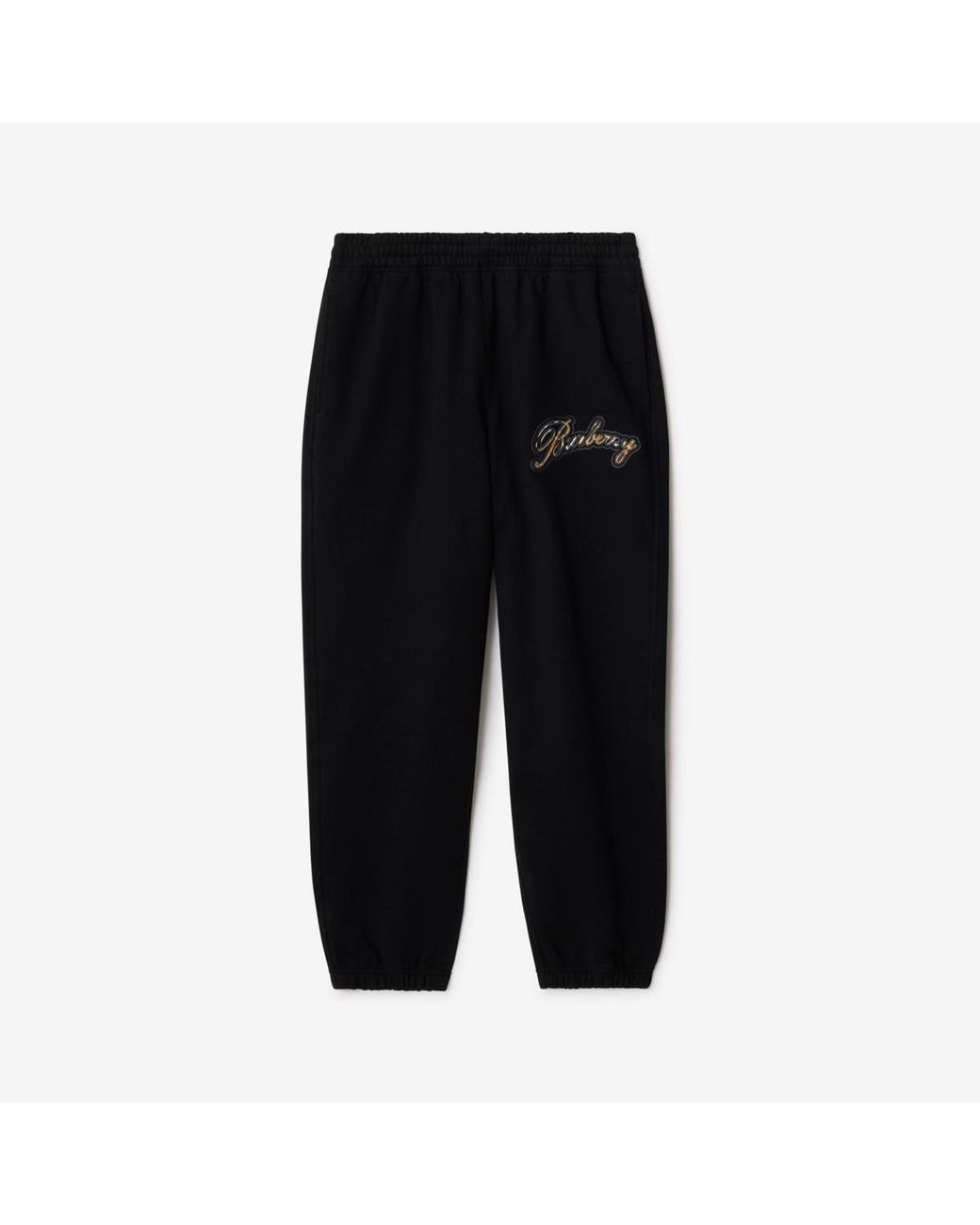 Burberry Check Cursive Logo Cotton Jogging Pants in Black for Men | Lyst UK
