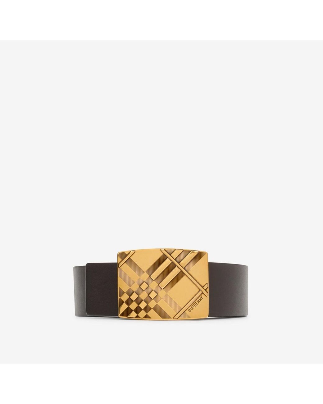 Burberry Reversible Engraved Check Belt in Metallic for Men | Lyst