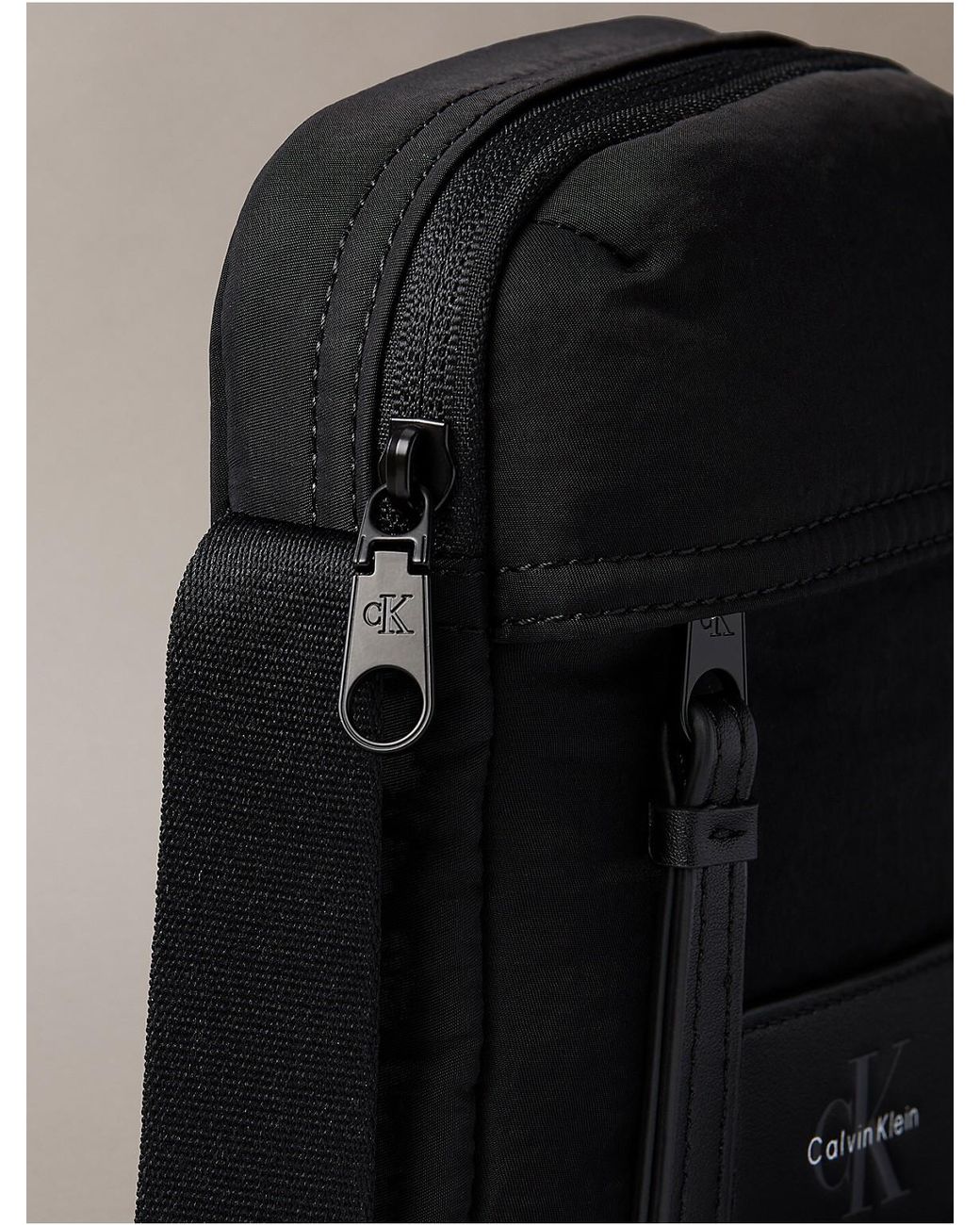 Calvin Klein Nylon Reporter Bag in Black for Men | Lyst