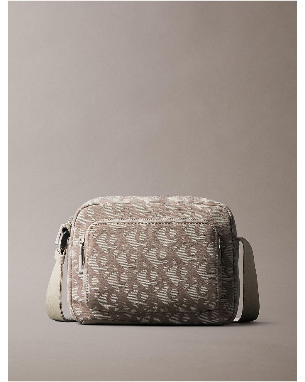 Calvin Klein Monogram Jacquard Camera Bag in Gray for Men | Lyst
