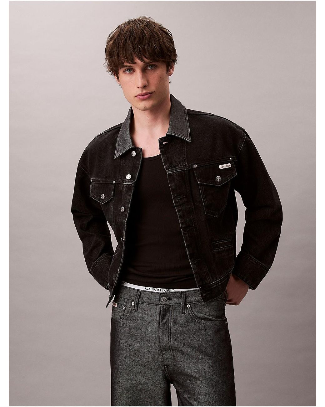 Calvin Klein Calvin Klein 80S Icon Trucker Jacket in Black for Men | Lyst