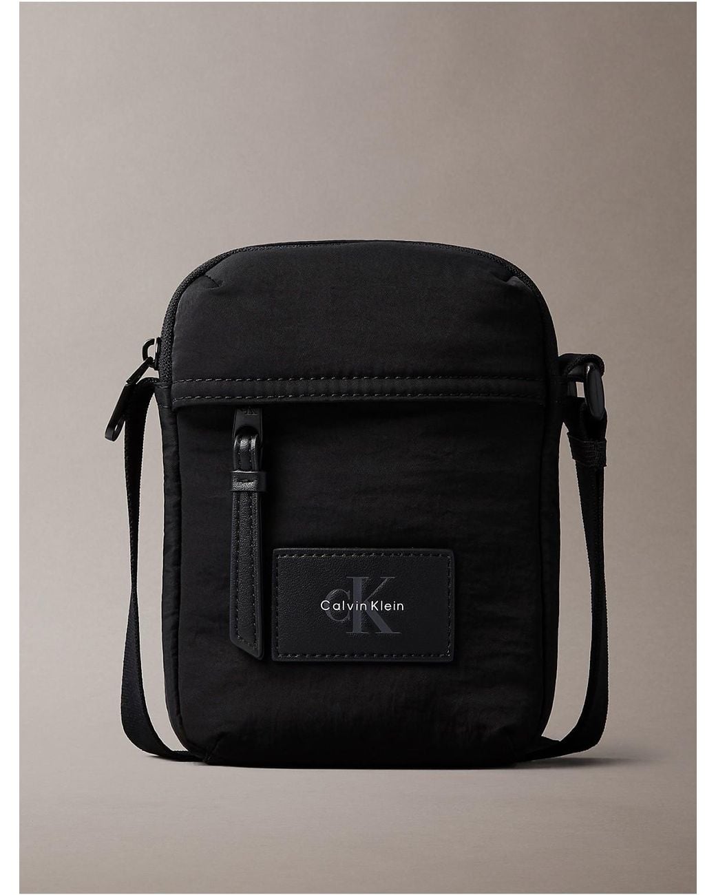 Calvin Klein Nylon Reporter Bag in Black for Men | Lyst