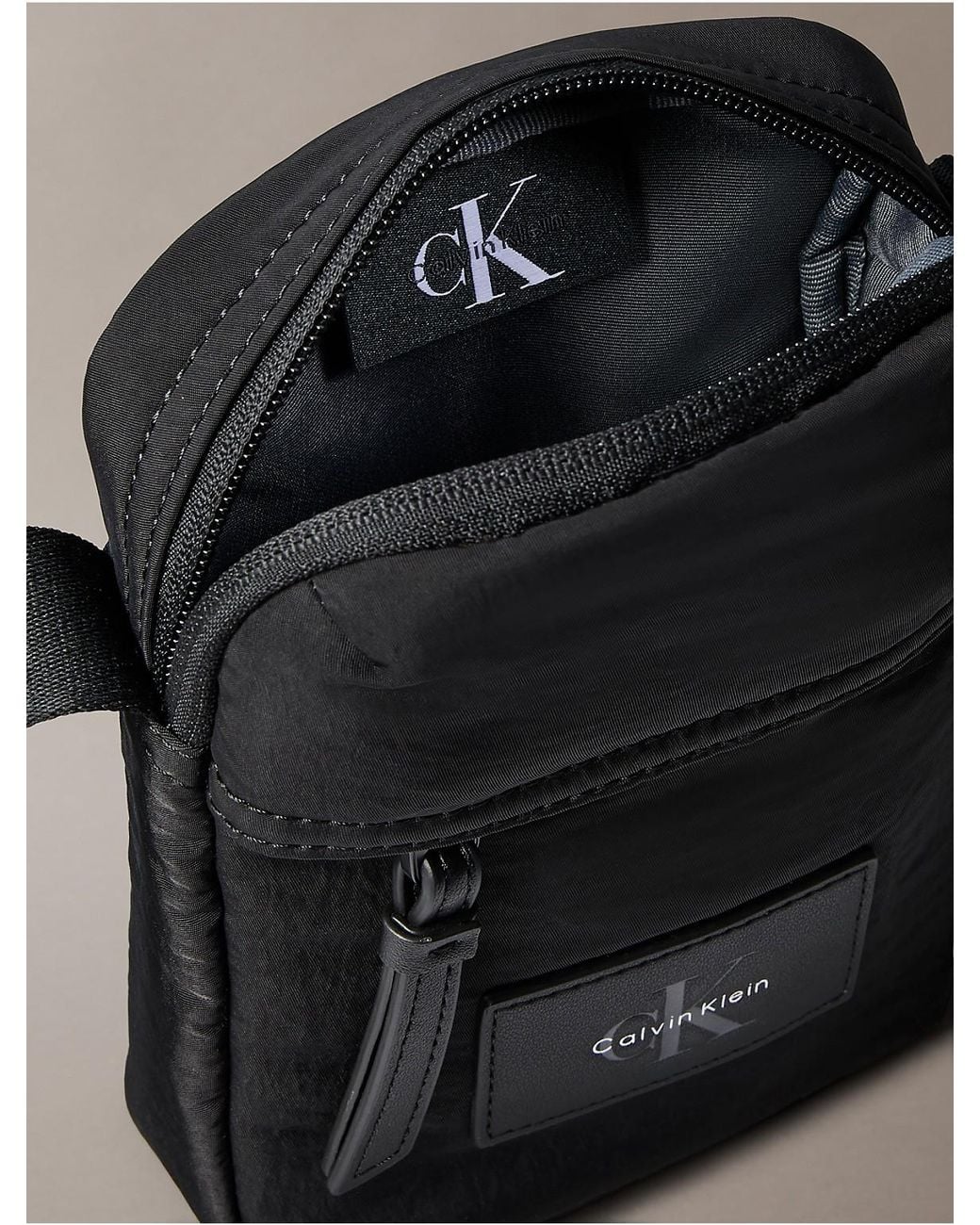 Calvin Klein Nylon Reporter Bag in Black for Men | Lyst
