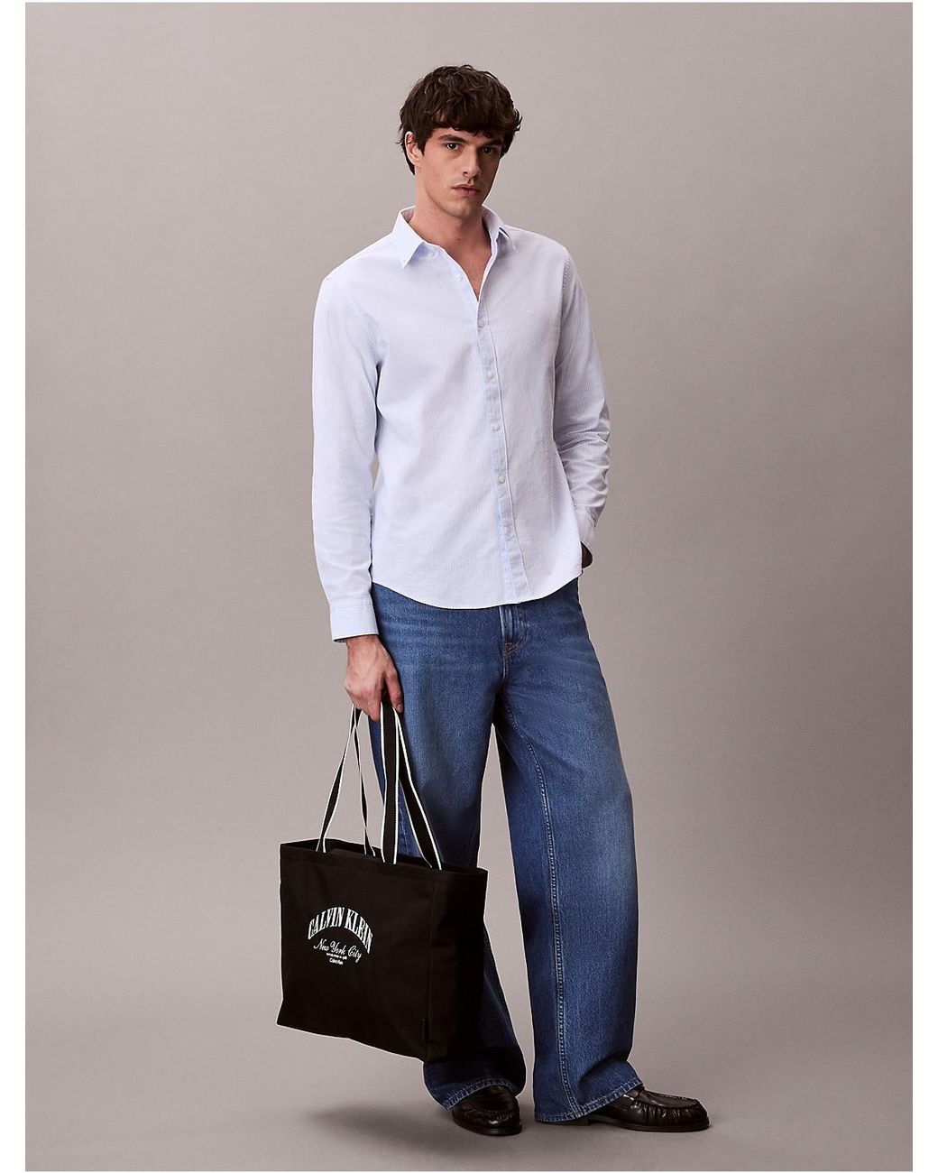 Calvin Klein Heritage Crest Logo Tote Bag in Black for Men | Lyst
