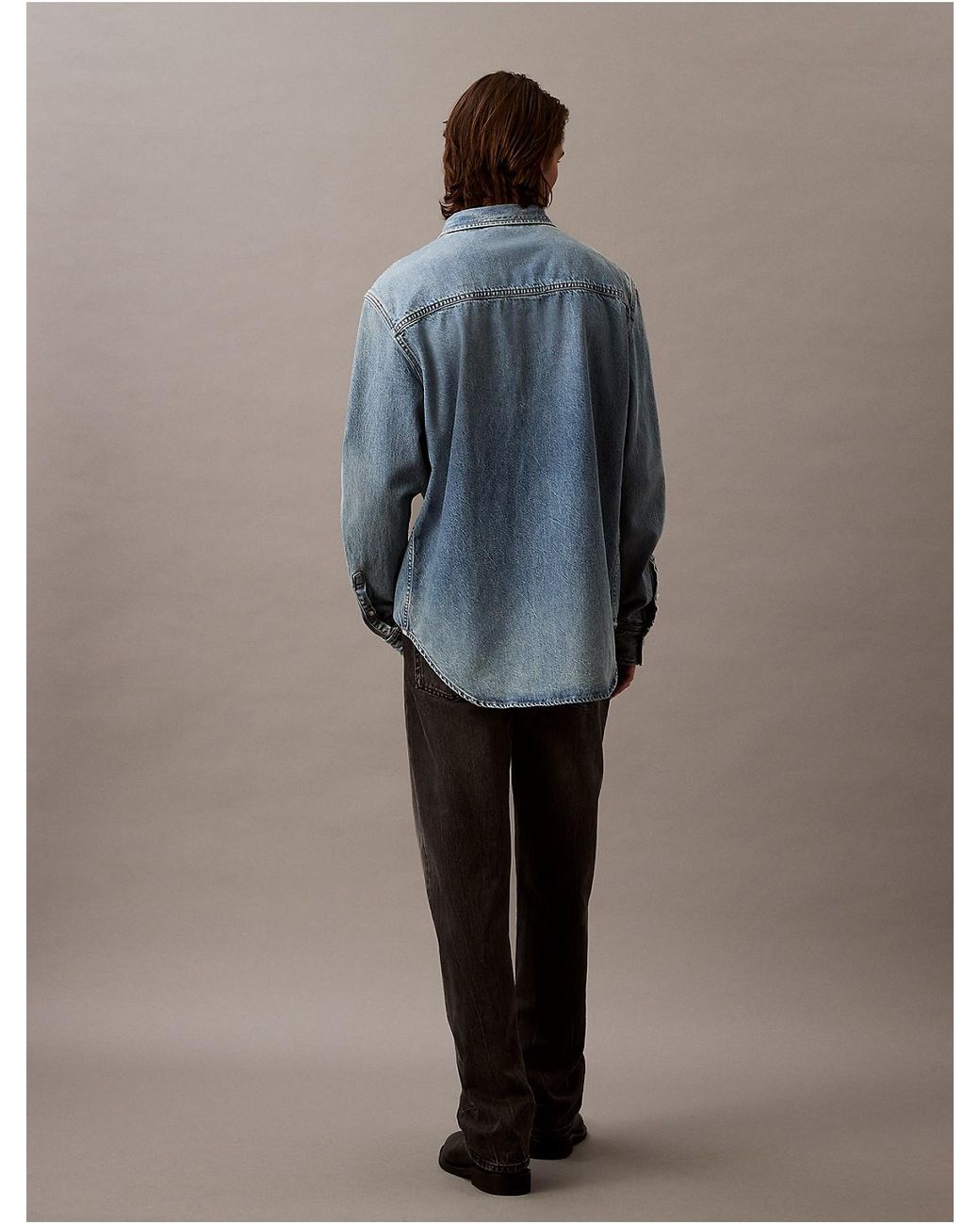 Calvin Klein Lean Overshirt in Gray for Men | Lyst
