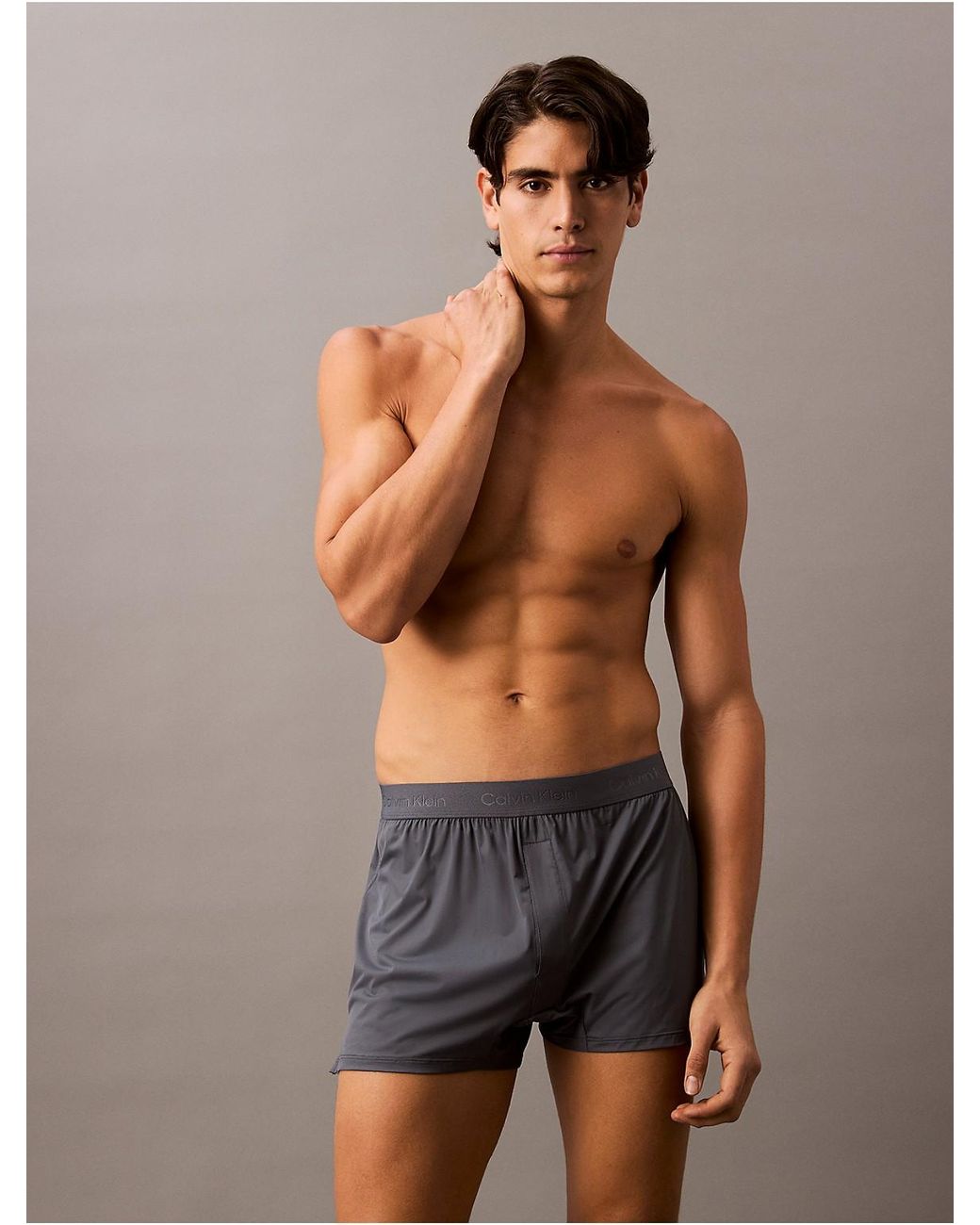 Calvin Klein Sculpt Lace Slim Boxer in Gray for Men | Lyst