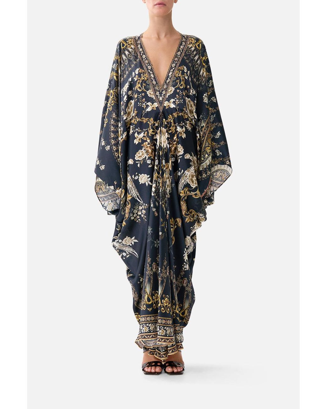CAMILLA T Shape Long Kaftan Flamenco Folklore in Black | Lyst UK