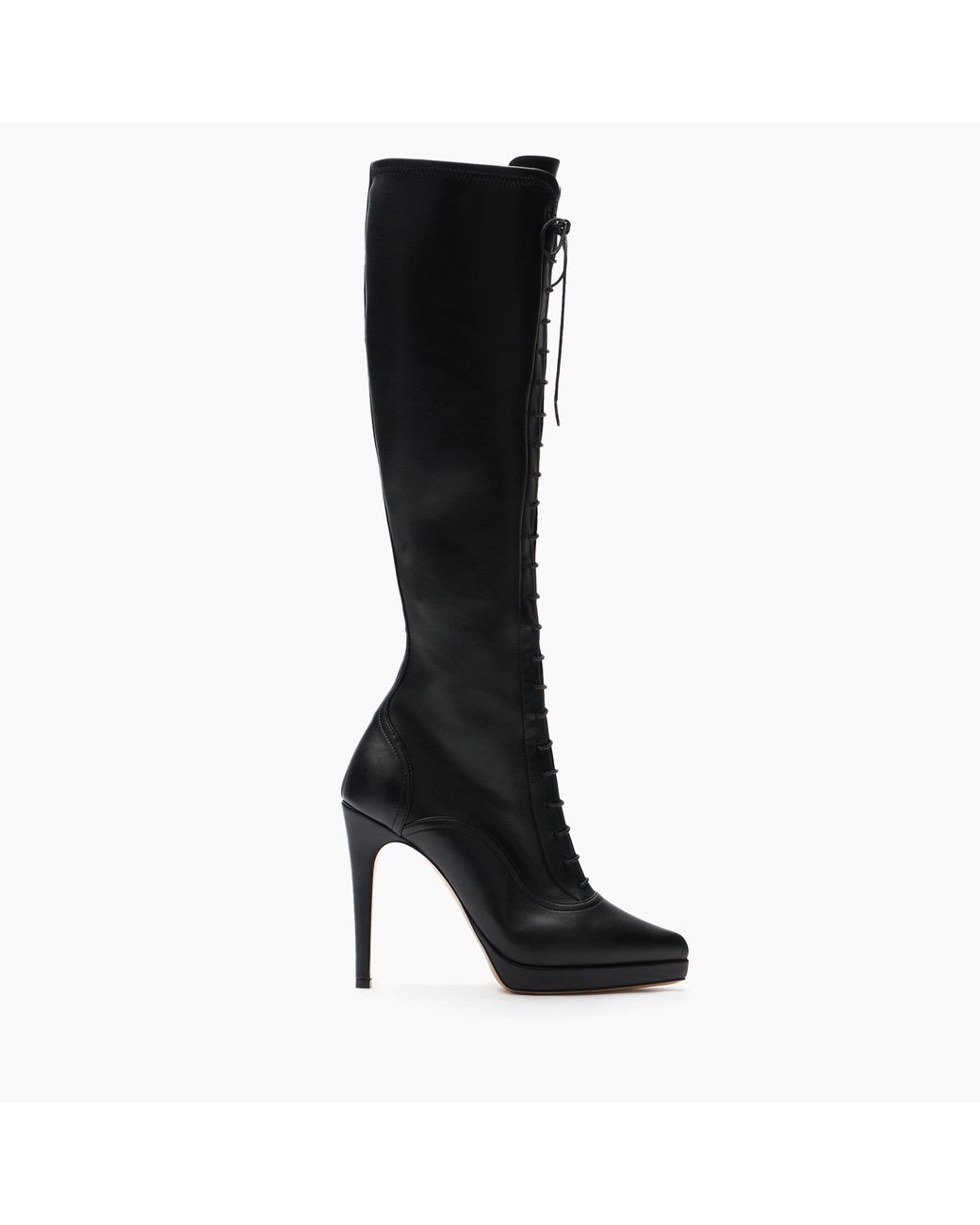 Casadei Michelle Laced Platform High Boots in Black | Lyst
