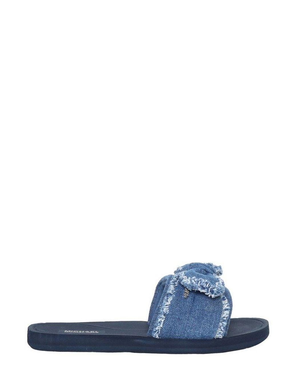 Michael Kors Frayed Denim Sandals in Blue | Lyst
