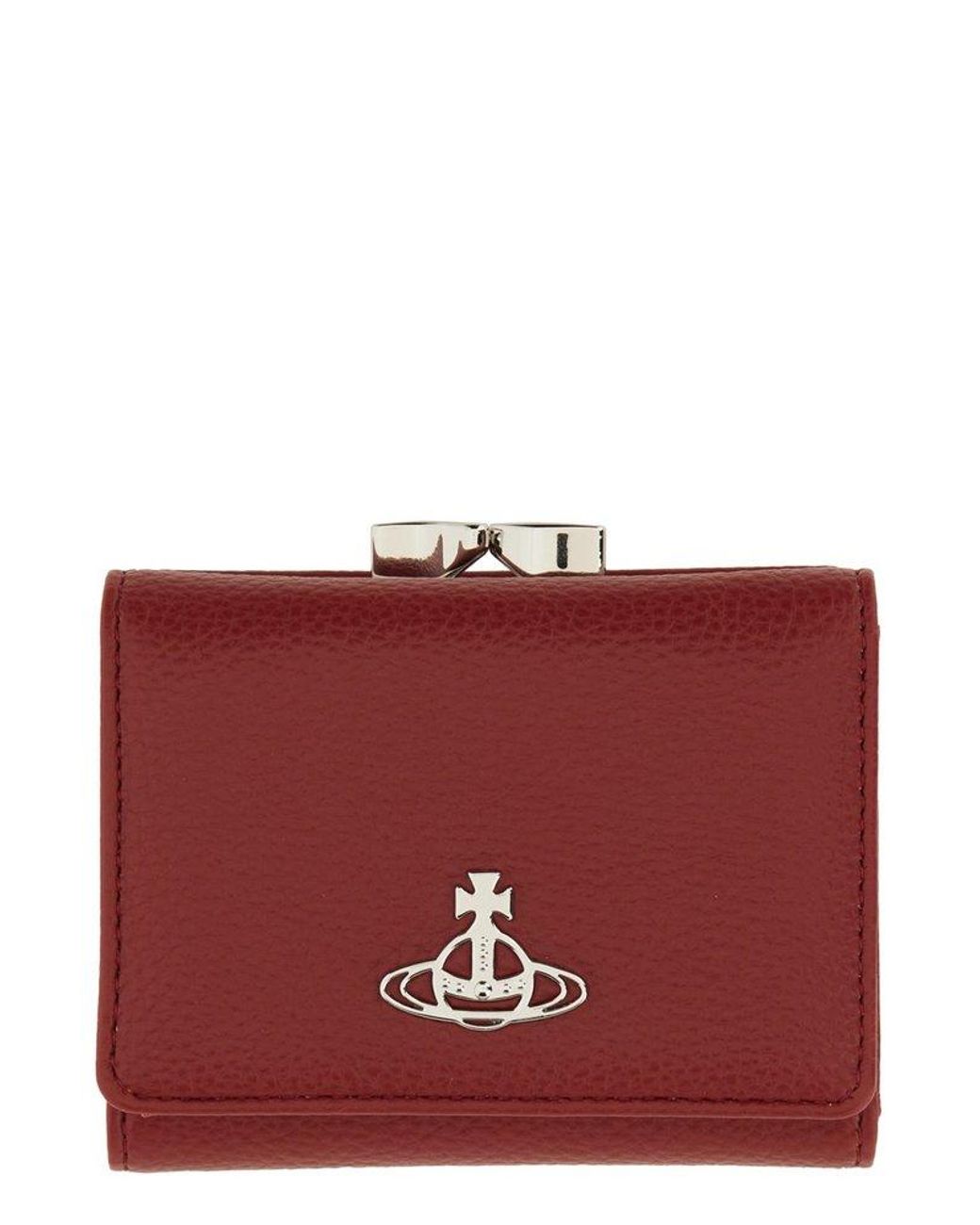 Vivienne Westwood Orb Plaque Small Frame Wallet in Red | Lyst