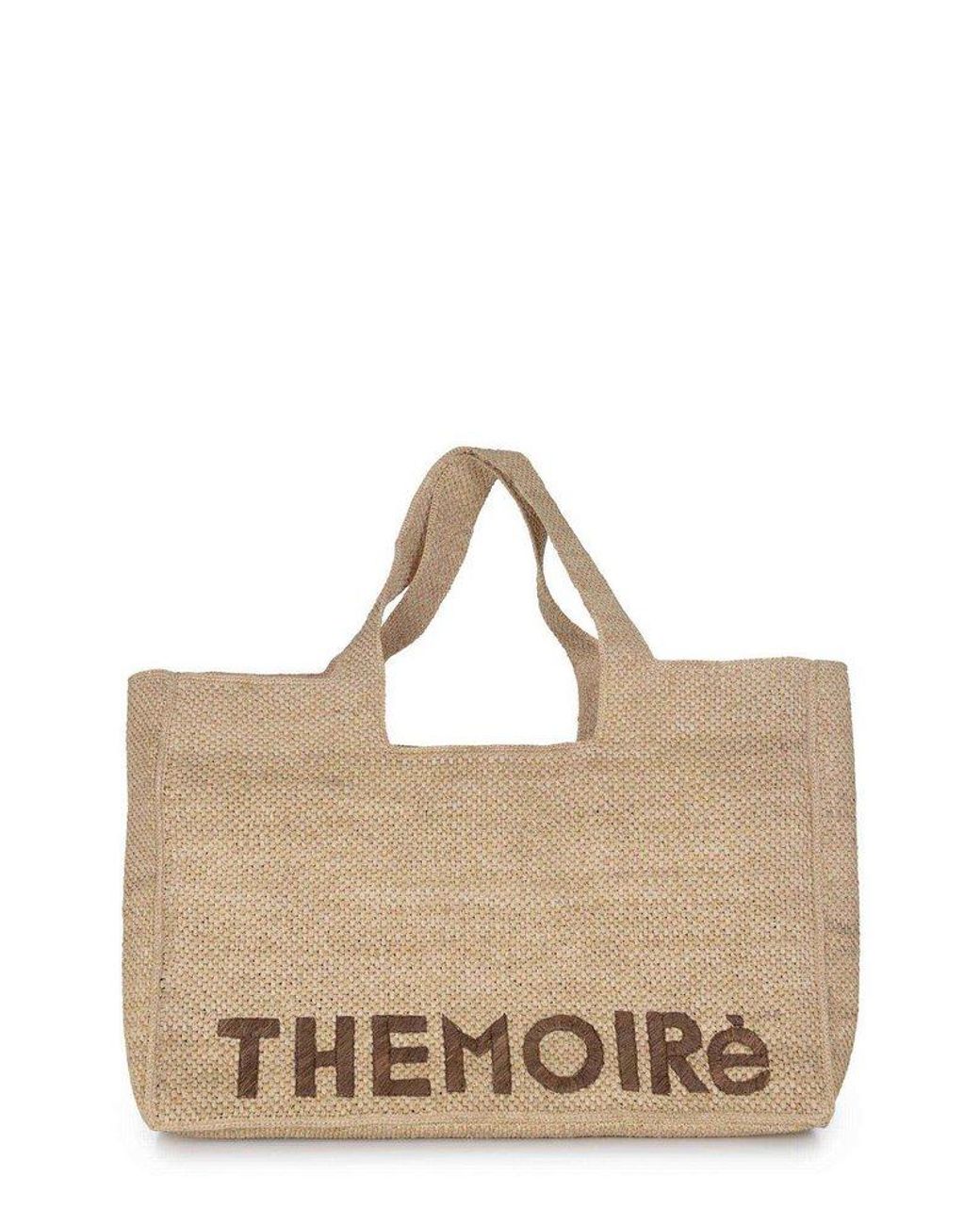 THEMOIRÈ Morea Logo Embroidered Shoulder Bag in Natural | Lyst
