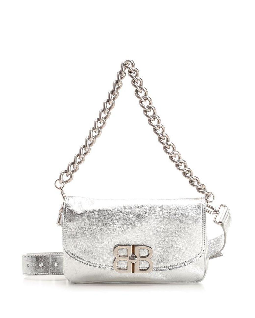 Balenciaga "flap Bb Soft" Small Shoulder Bag in White | Lyst UK