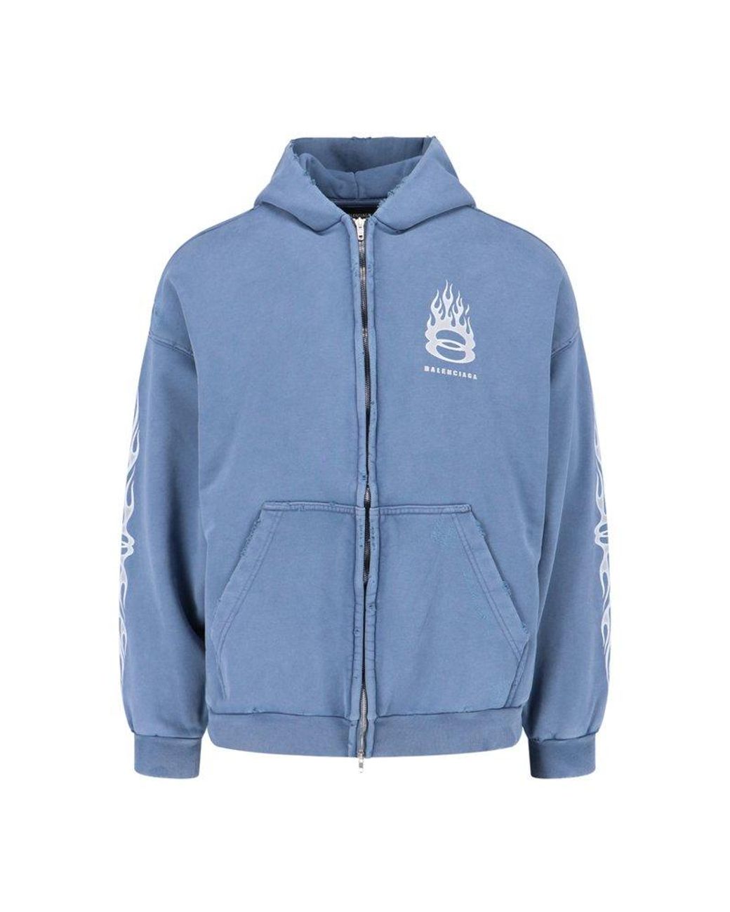 Balenciaga Burning Unity Hoodie in Blue for Men | Lyst