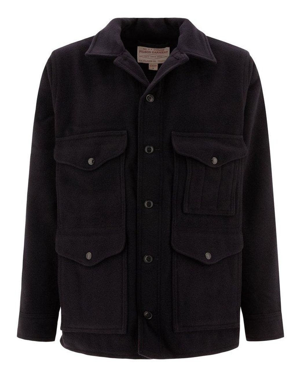 Filson Mackinaw Wool Jacket in Black for Men | Lyst