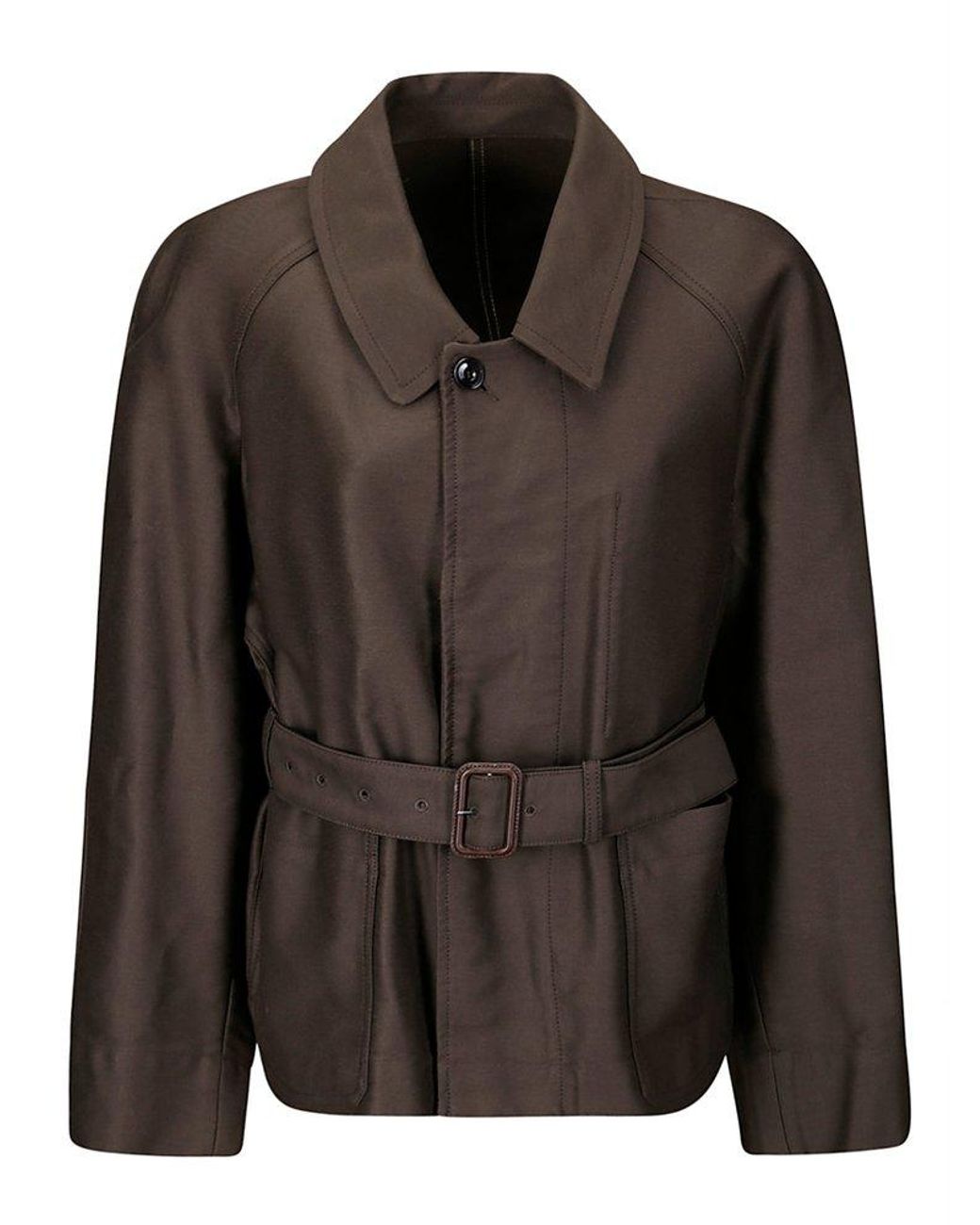 Lemaire Belted Two Pocket Jacket in Black | Lyst