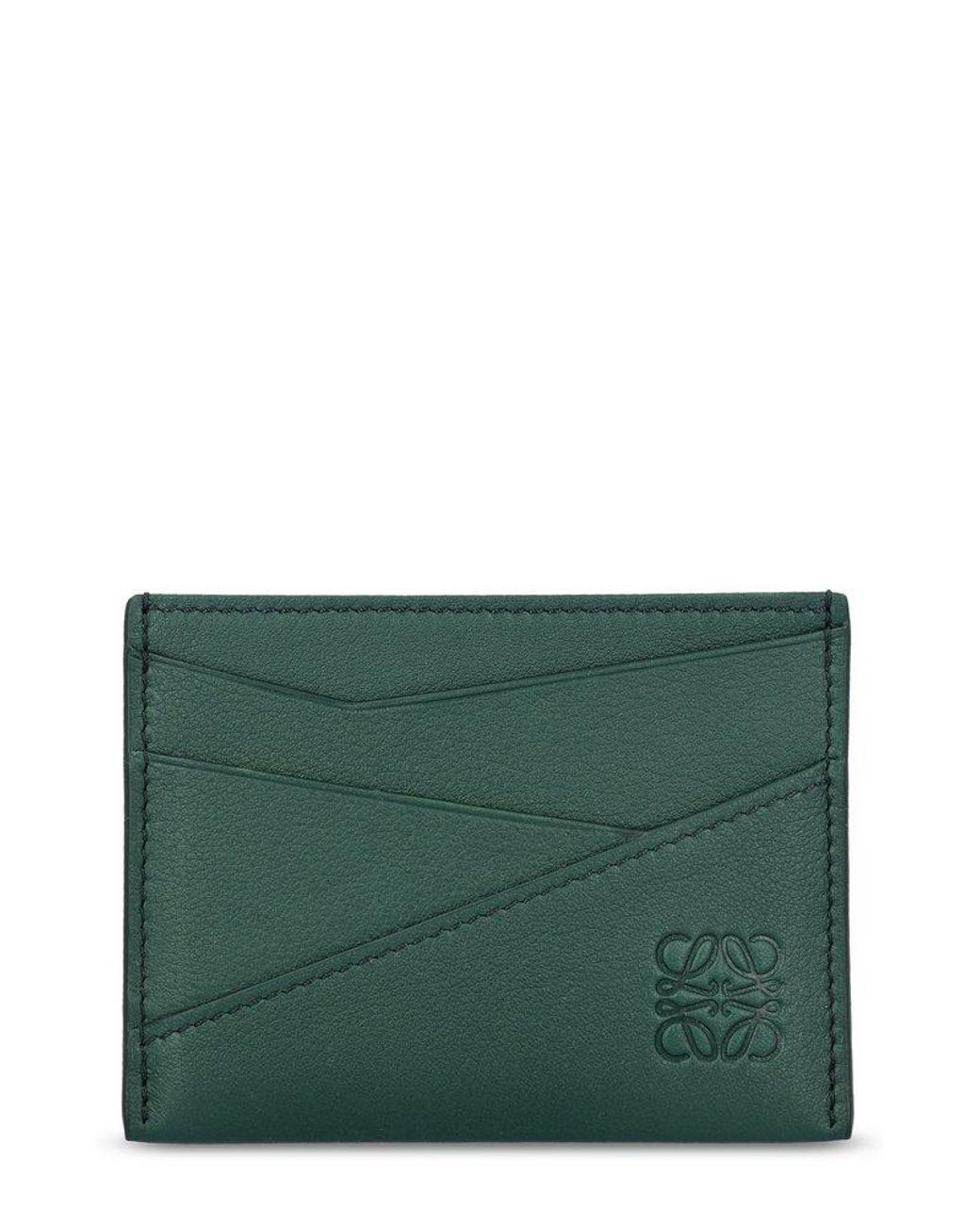 Loewe Logo Embossed Card Holder in Green for Men | Lyst UK