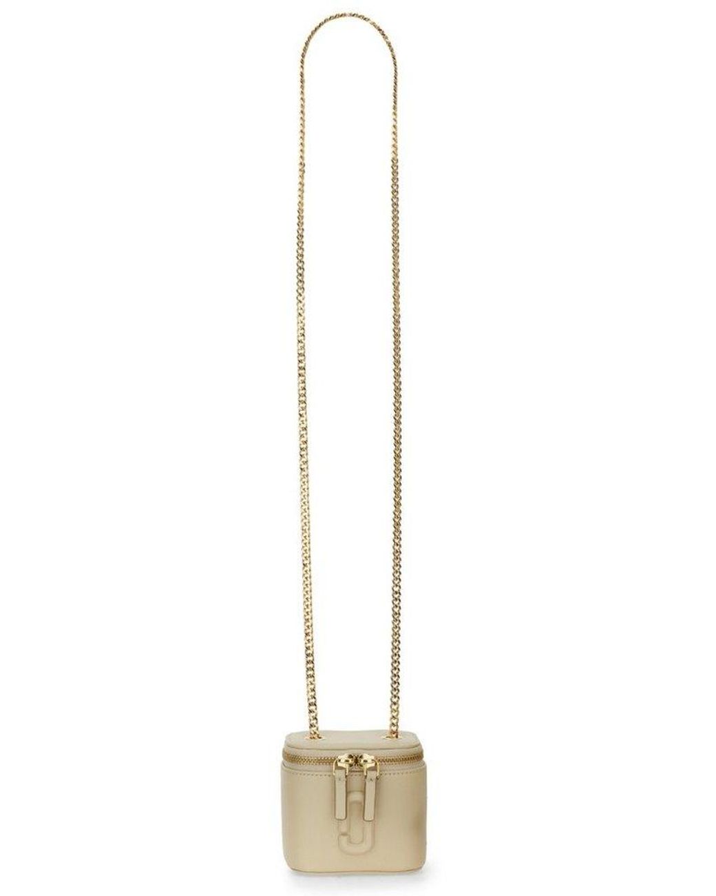 Marc Jacobs The Vanity Logo Plaque Zipped Mini Crossbody Bag in White ...