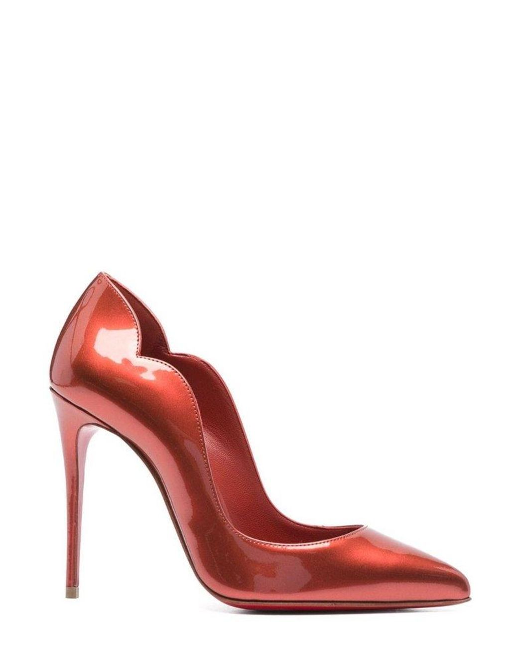 Christian Louboutin Scalloped Heel Pumps in Red | Lyst