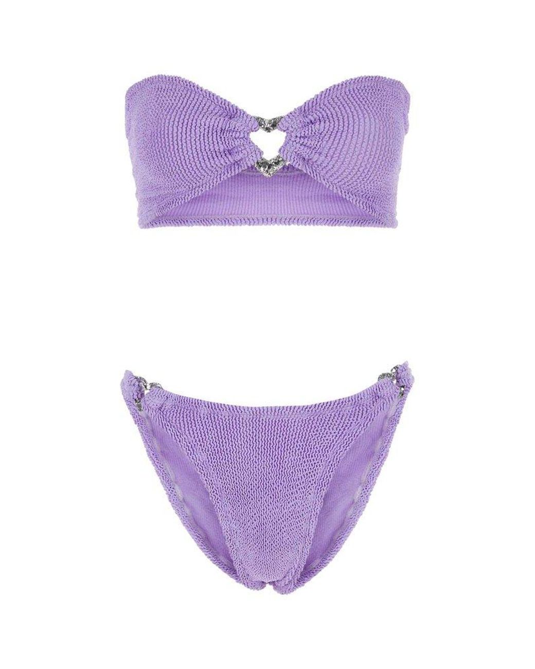 Hunza G Nicole Stretched Bikini Set In Purple Lyst