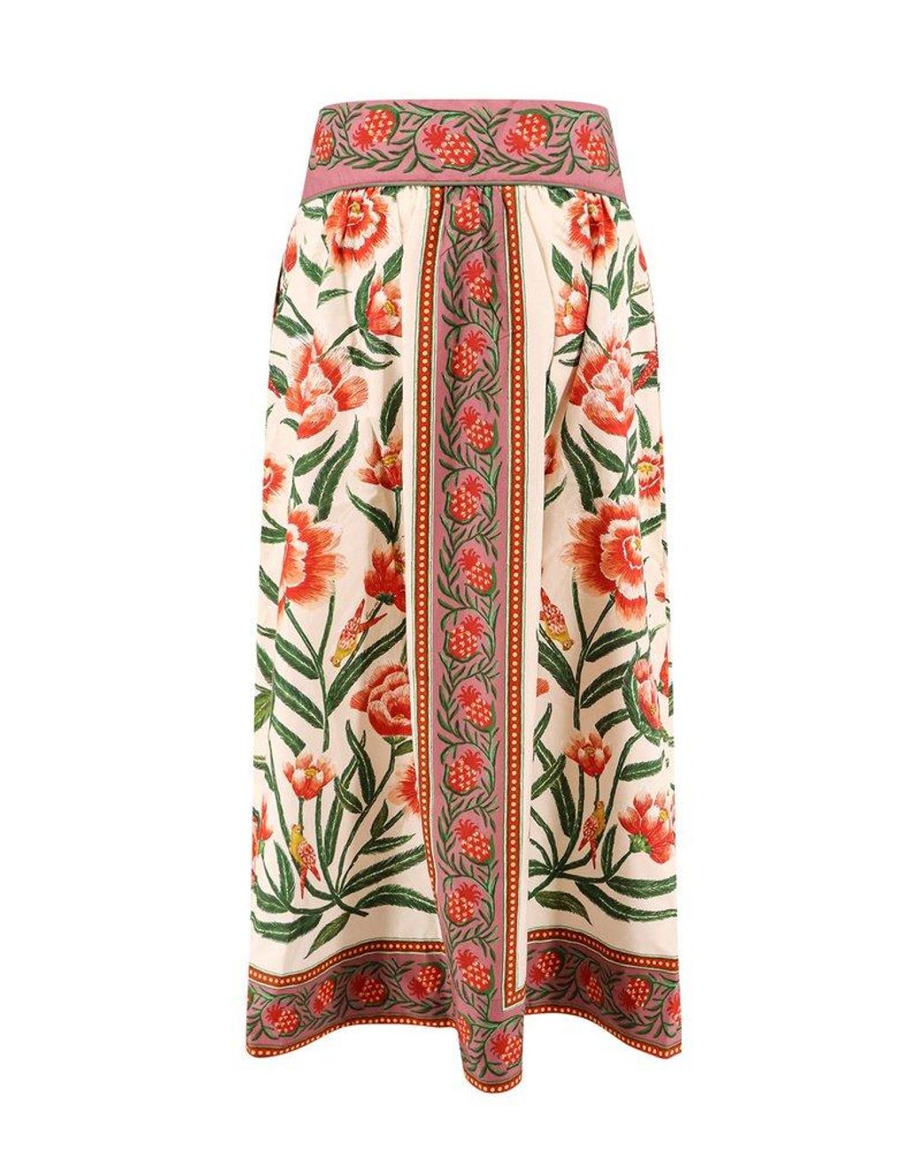 FARM Rio Floral Pattern Skirt in White | Lyst