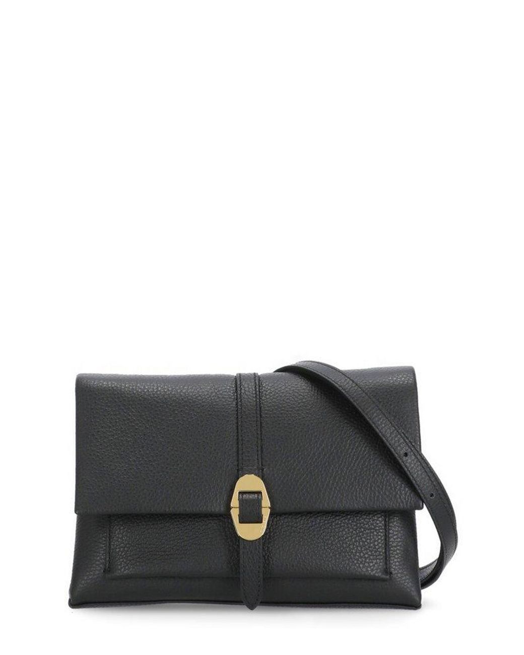 Coccinelle Dorian Foldover Top Shoulder Bag in Black | Lyst